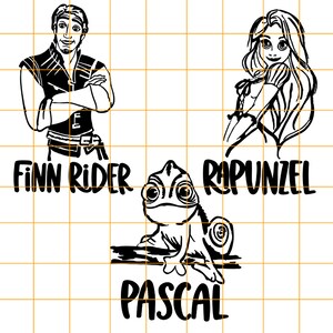 Rapunzel and Friends Svg Bundle, Princess Digital File, Cute Lizard Svg ...