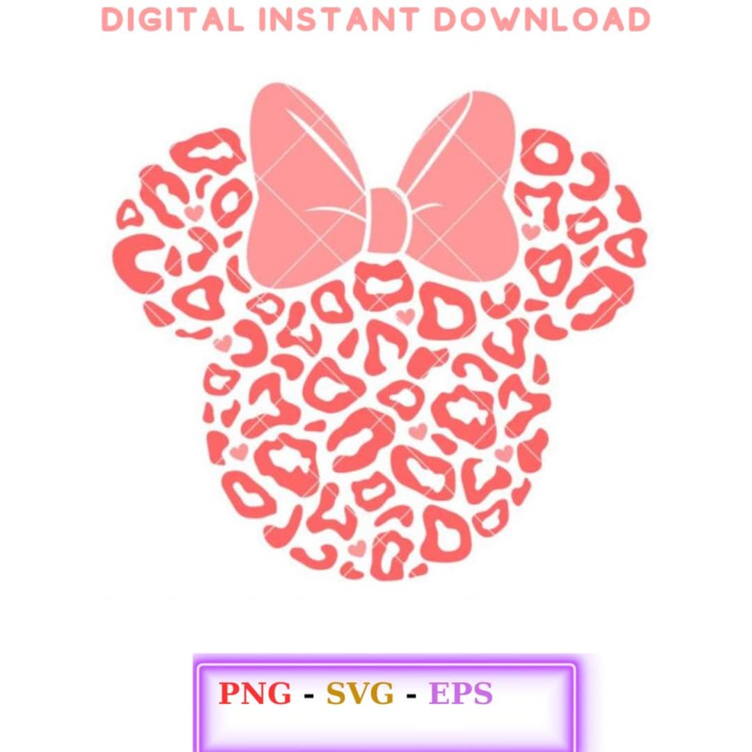 Leopard Skin Minnie Svg, Mickey Head Svg, Minnie Mouse Svg, Kawaii Svg ...