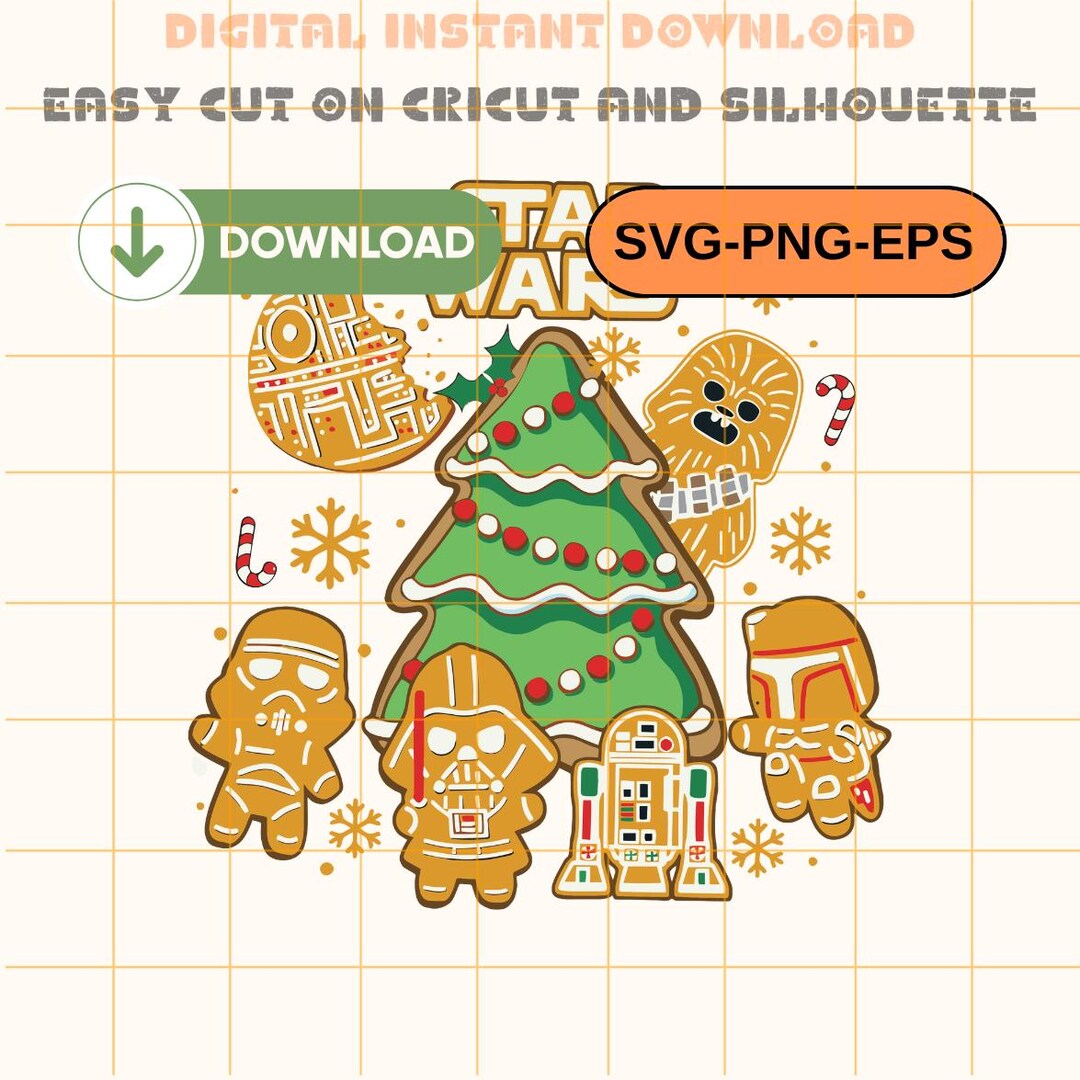 Cute SW Christmas Svg , Star Wars Gingerbread Svg, Christmas Cookies ...