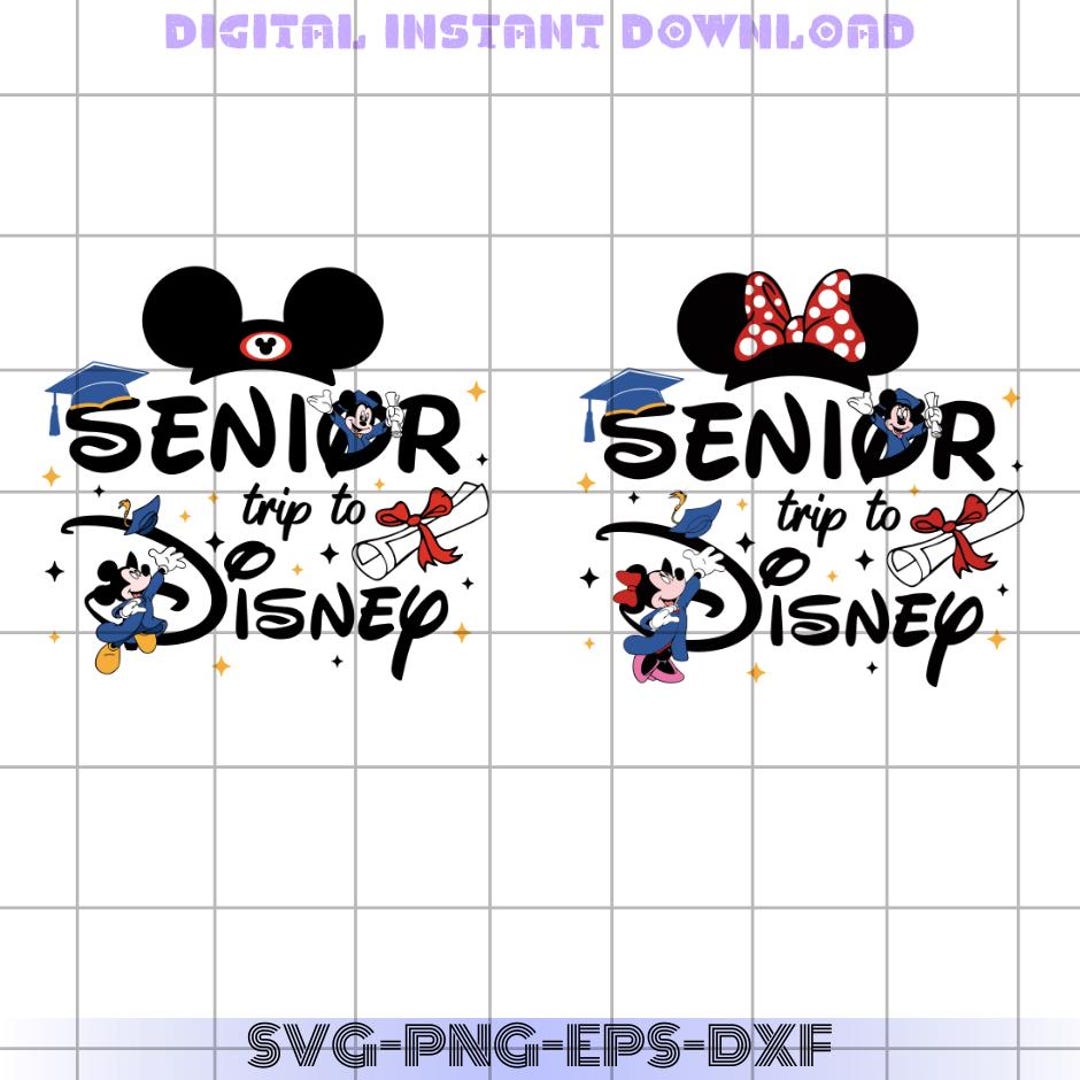Senior Svg Bundle, Mickey Graduation Svg, Minnie Graduate Clipart ...