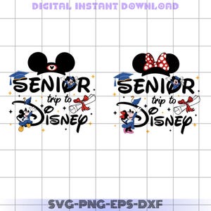 Senior Svg Bundle, Mickey Graduation Svg, Minnie Graduate Clipart ...