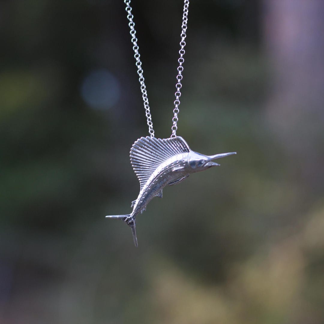 Sailfish Necklace - Fine Silver Pendant - Handmade Jewelry - Etsy