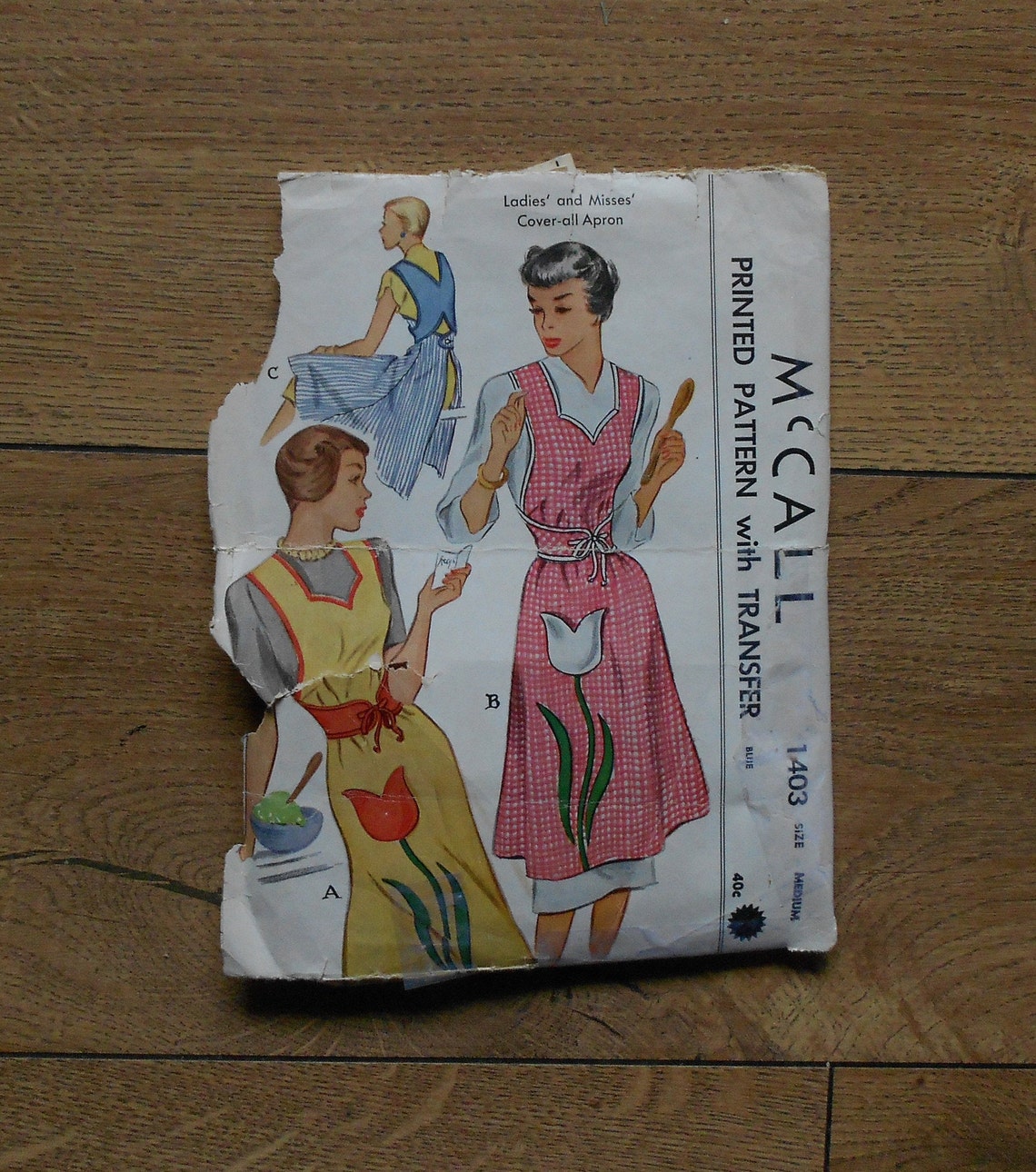 Vintage 1948 Mccalls Pattern 1403 Misses Cover-all Aprons | Etsy