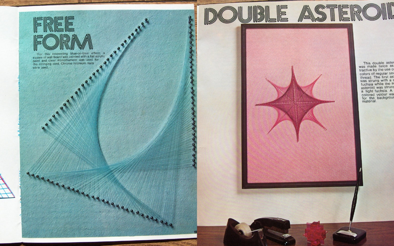 Vintage 70s STRING ART Designing in String - Etsy