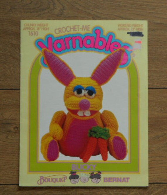 OOP 1992 Crochet Pattern Crochet-me Yarnables BUCKY Rabbit 13 | Etsy