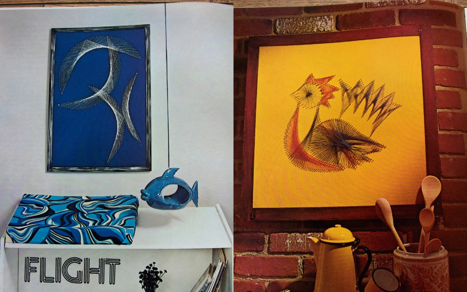 Vintage 70s STRING ART Designing in String - Etsy