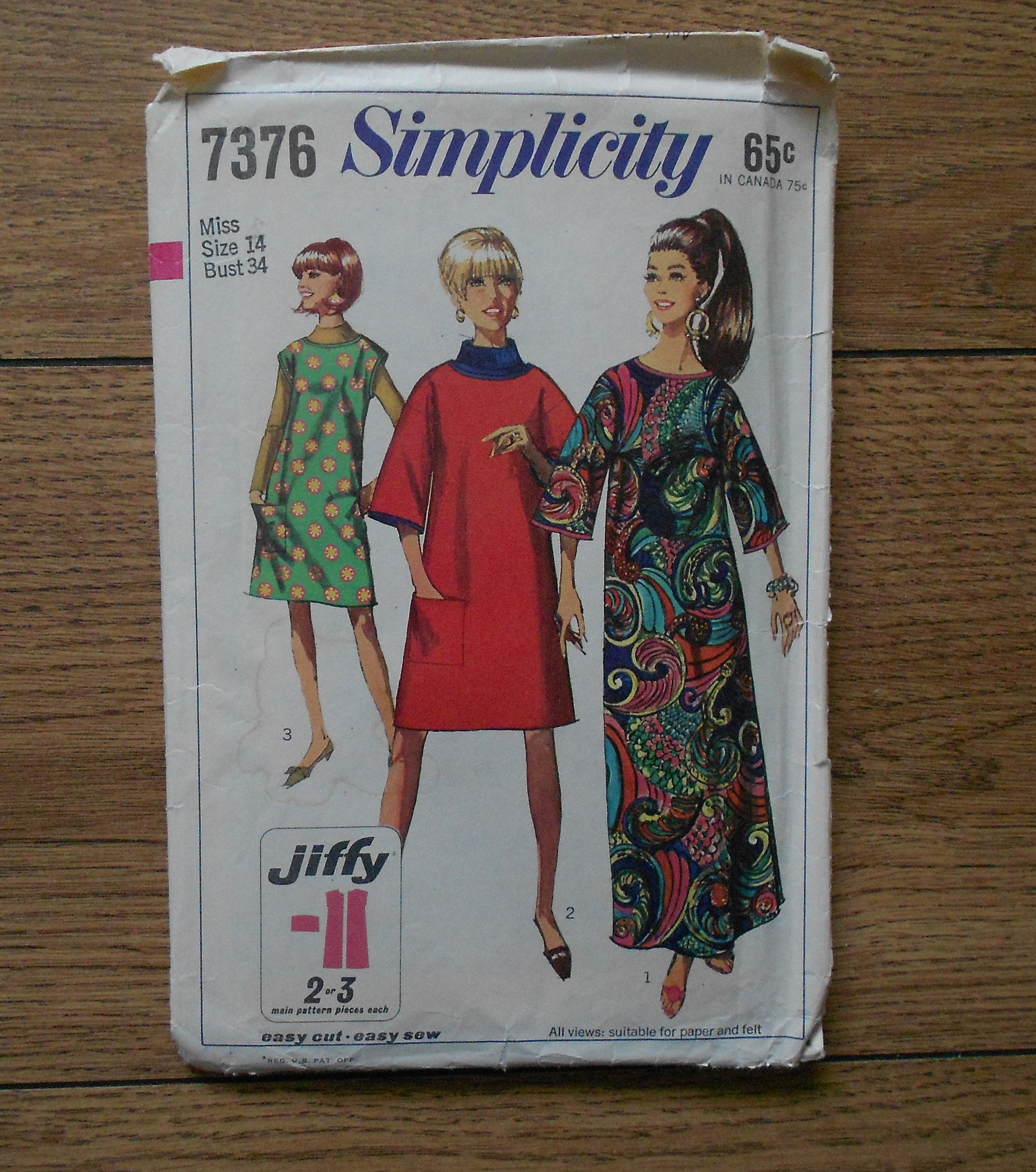 Misses' Jiffy Caftan Simplicity 5628 Sewing Pattern Kits & How To ...