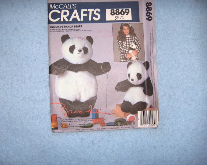 VINTAGE 1983 Sewing Pattern Mccalls 8869 BROOKE'S PANDA BEARS 30 Cm ...