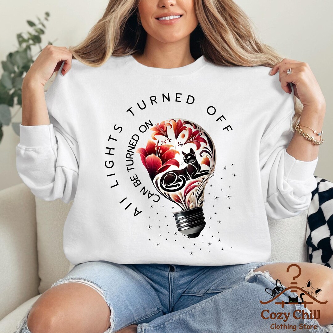 Motivational Sweatshirt: Lightbulb, Wildflowers, Mental Health Gift - Etsy