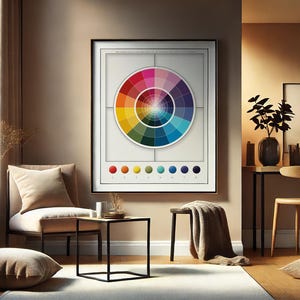 Educational Color Wheel Poster, Design Wall Decor, Color Circle, Modern ...