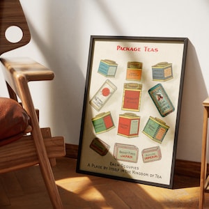 Vintage Tea Tin Poster - Retro Illustrations of Old Tea Brands ...