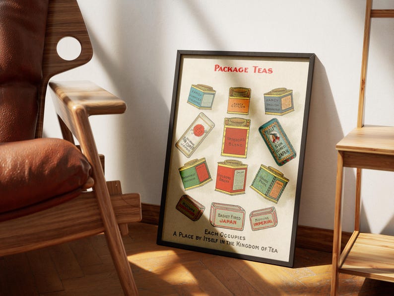 Vintage Tea Tin Poster - Retro Illustrations of Old Tea Brands ...