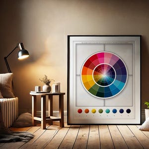 Educational Color Wheel Poster, Design Wall Decor, Color Circle, Modern ...