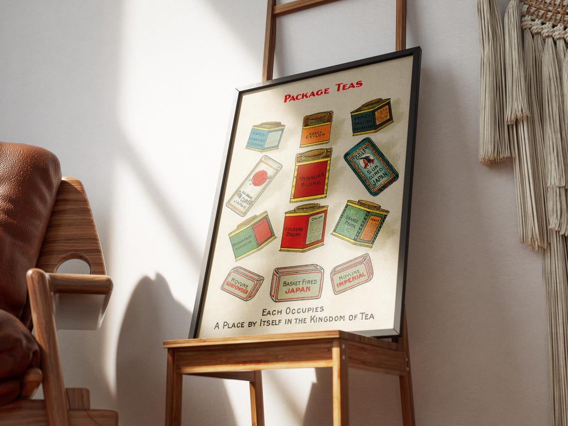 Vintage Tea Tin Poster - Retro Illustrations of Old Tea Brands ...