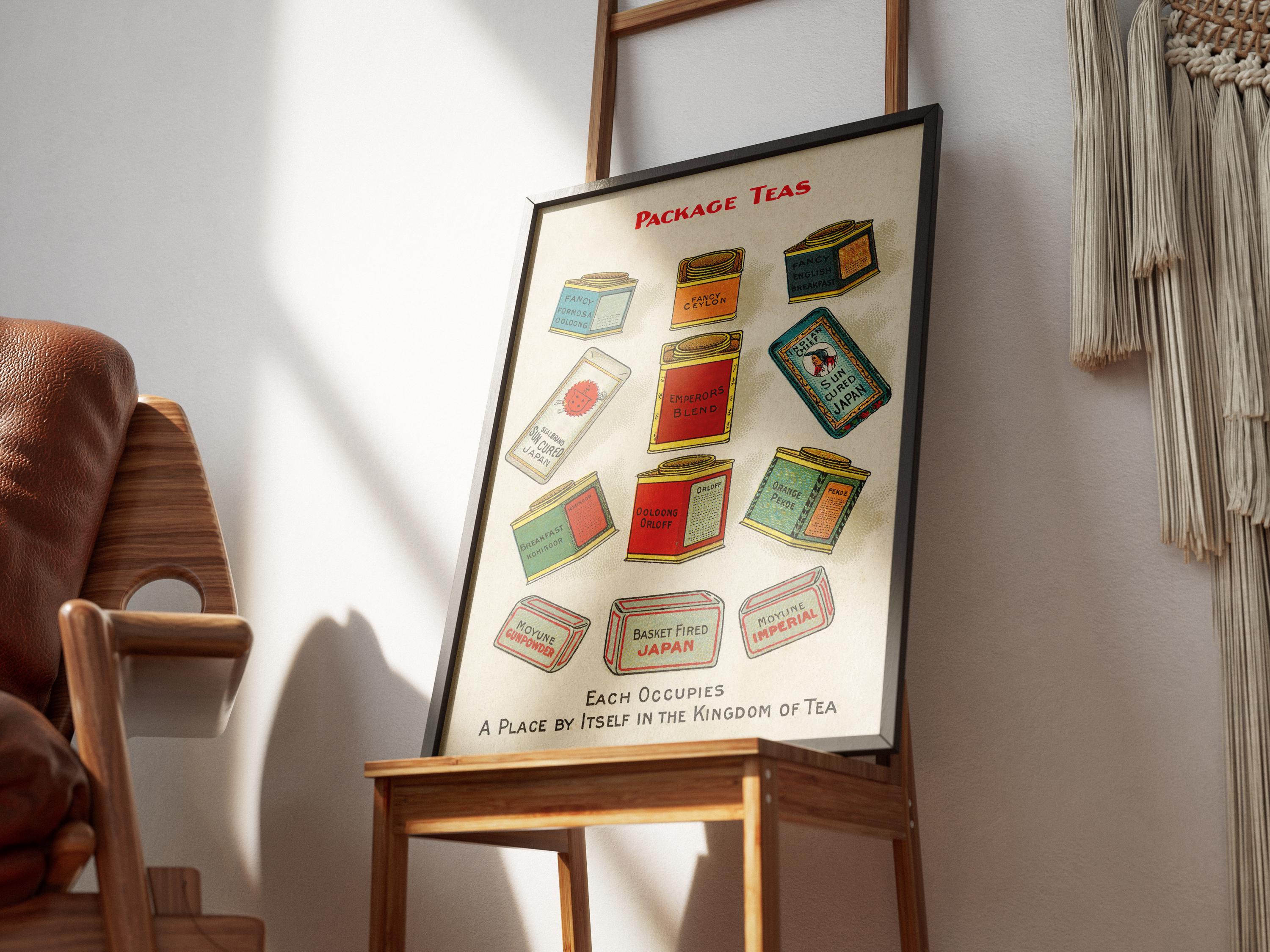 Vintage Tea Tin Poster - Retro Illustrations of Old Tea Brands ...