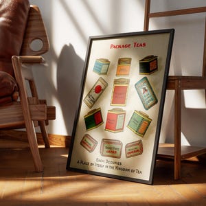 Vintage Tea Tin Poster - Retro Illustrations of Old Tea Brands ...