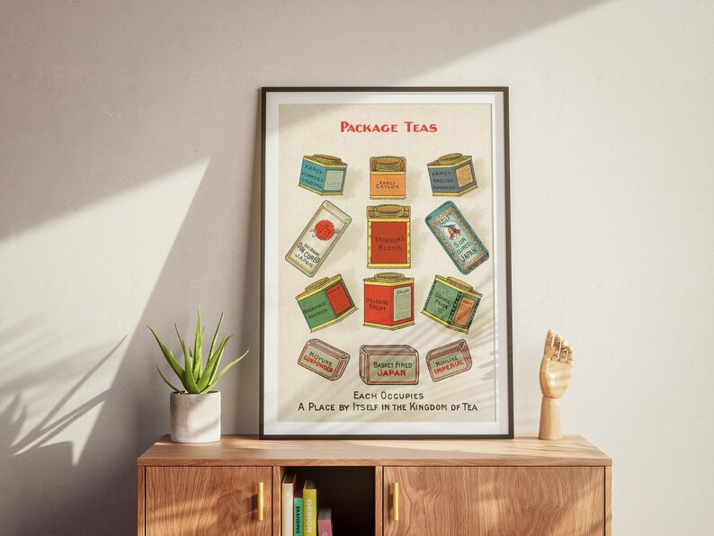 Vintage Tea Tin Poster - Retro Illustrations of Old Tea Brands ...