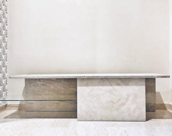 Travertine TV Cabinet Travertine TV Cabinet Travertine and Taza Stone ...