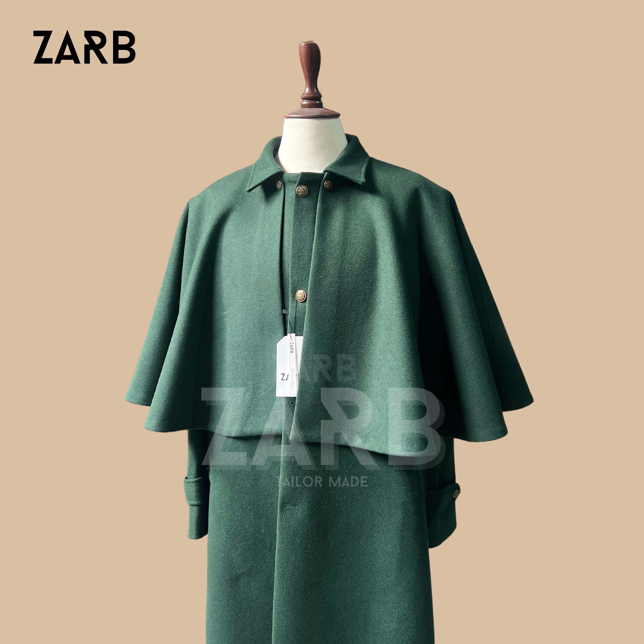 Custom Tailored Green Wool Inverness Cape: Sherlock Holmes Victorian ...