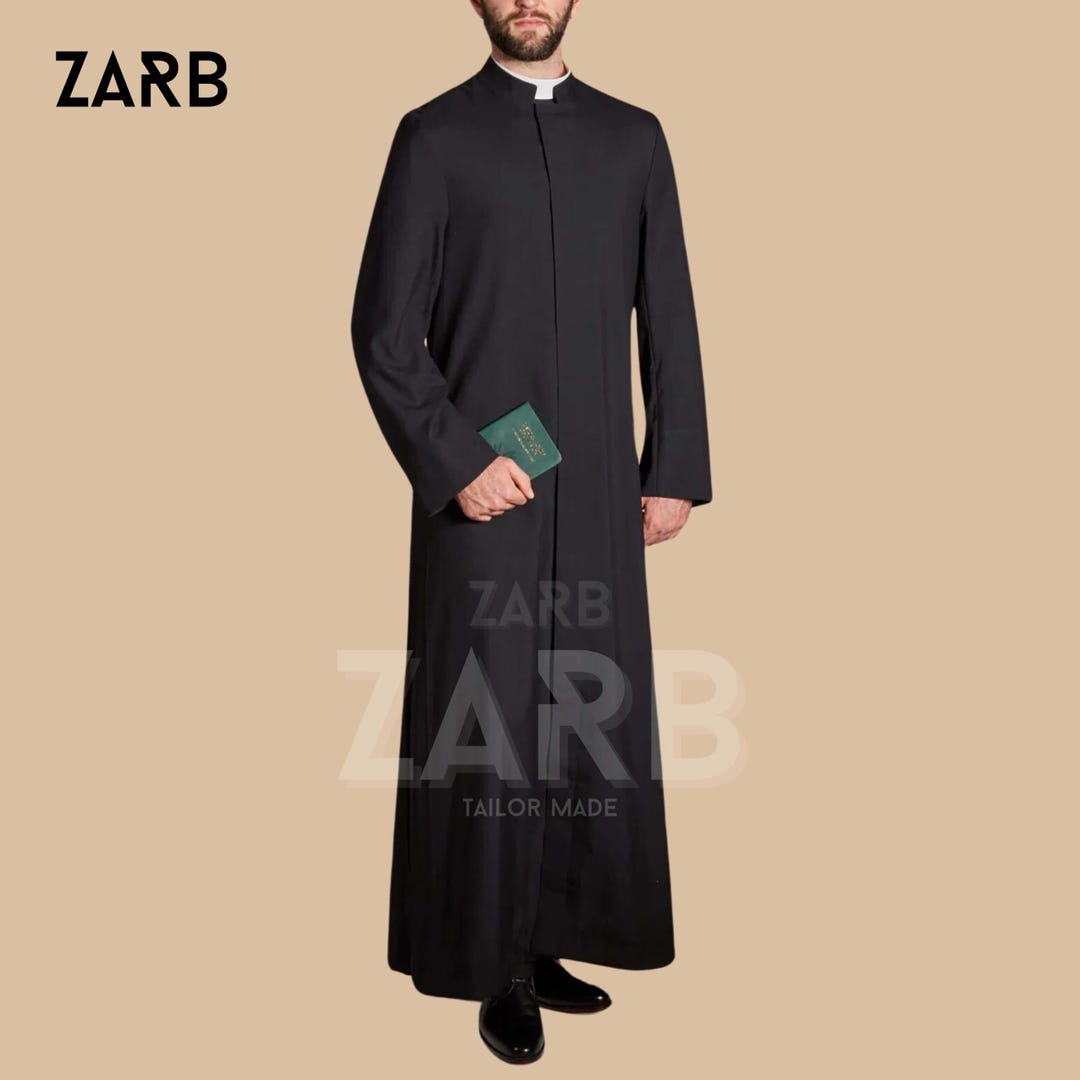Traditional Black Clerical Cassock Robe for Priests | Custom Tailored ...