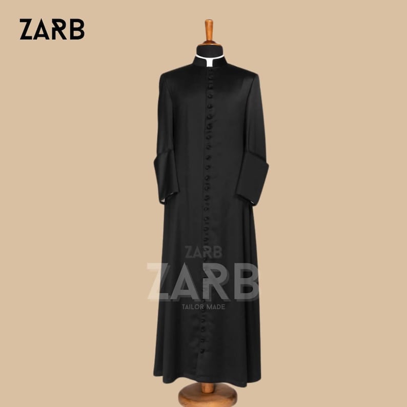 Custom Black Roman Cassock Soutane Noire - Catholic Priest Clergy Robe ...
