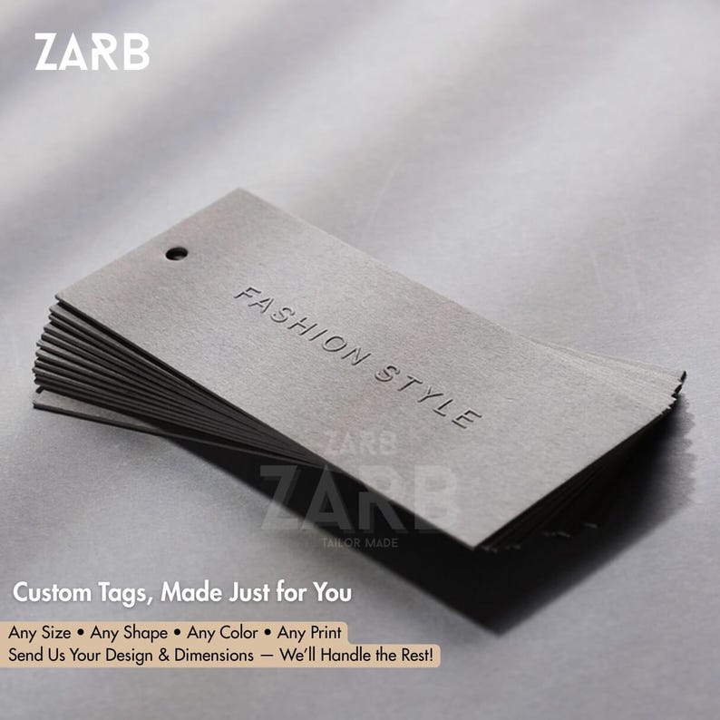 Custom Embossed Logo Hang Tags: Luxury Brand Labels - Etsy
