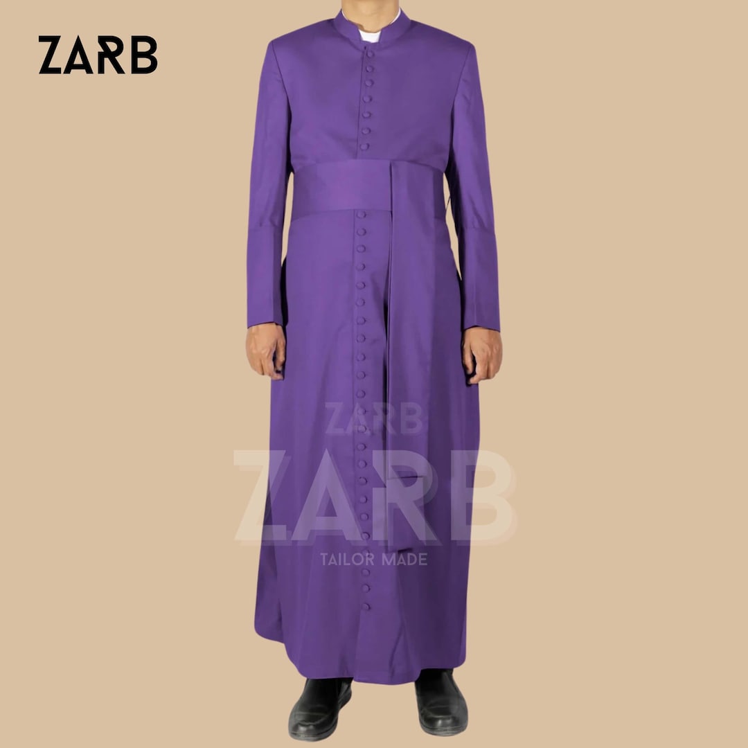 Purple Clergy Cassock for Lent Season | Tailored Priest Robe | Handmade ...