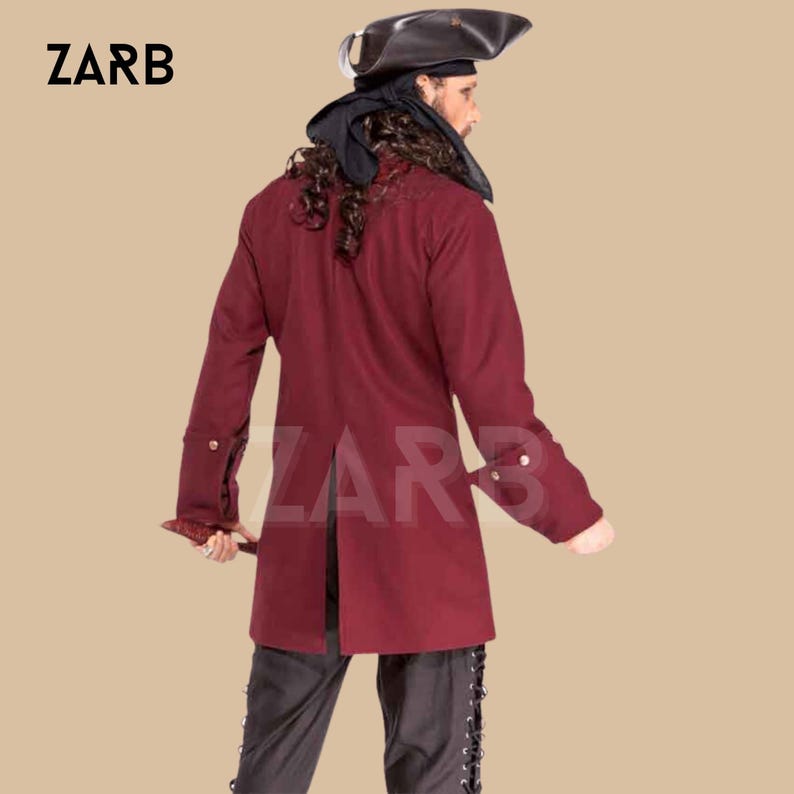 Men's Pirate Captain Coat - Blackbeard Jacket, Historical Reenactment ...