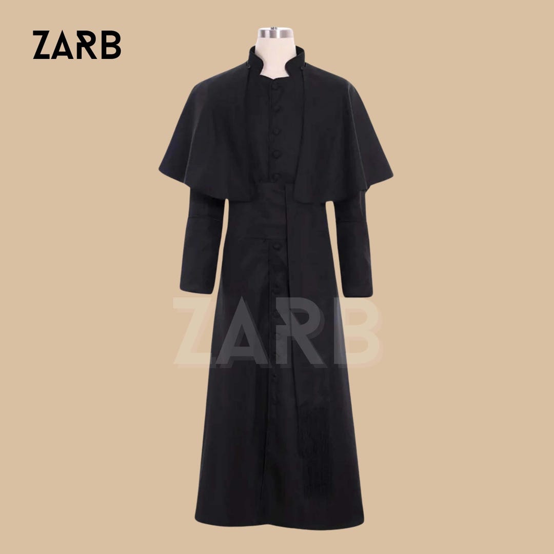 Black Priest Cassock With Sash: Custom Clergy Vestment - Etsy