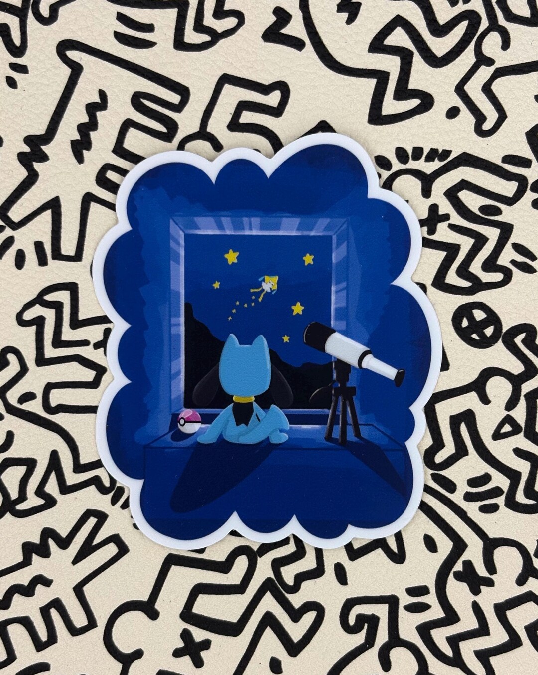 Riolu Star Gazing Sticker - Etsy
