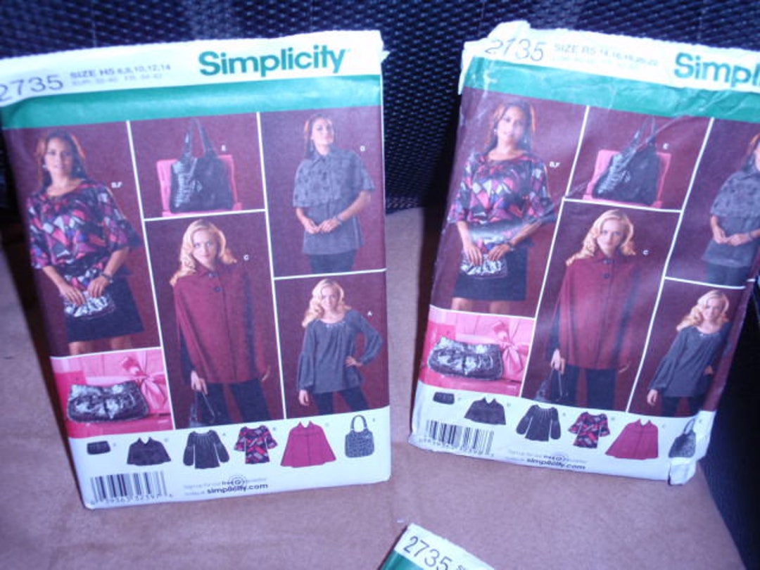 Simplicity 2735 Cape Capelet Tunic and Bag Pattern Size 6 - Etsy