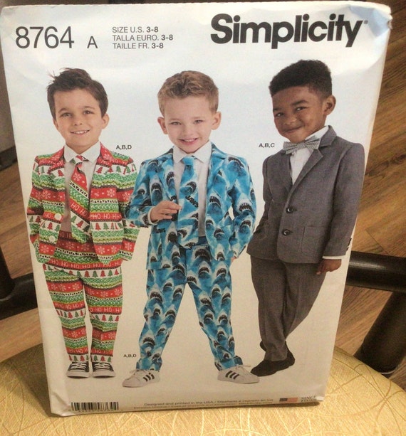 Simplicity 8764 Boys' Suit and Ties Size 3 8 New Uncut - Etsy