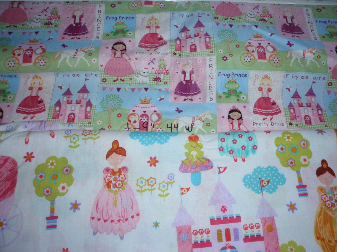 Castle and Unicorn Fantasy Cotton Fabric Panel or Backing | Etsy