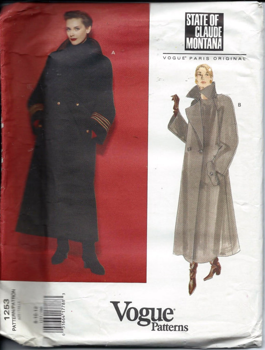 Vogue 1253 Vintage Women's Coat Loose Fitting and Lined Size 8-10-12 ...