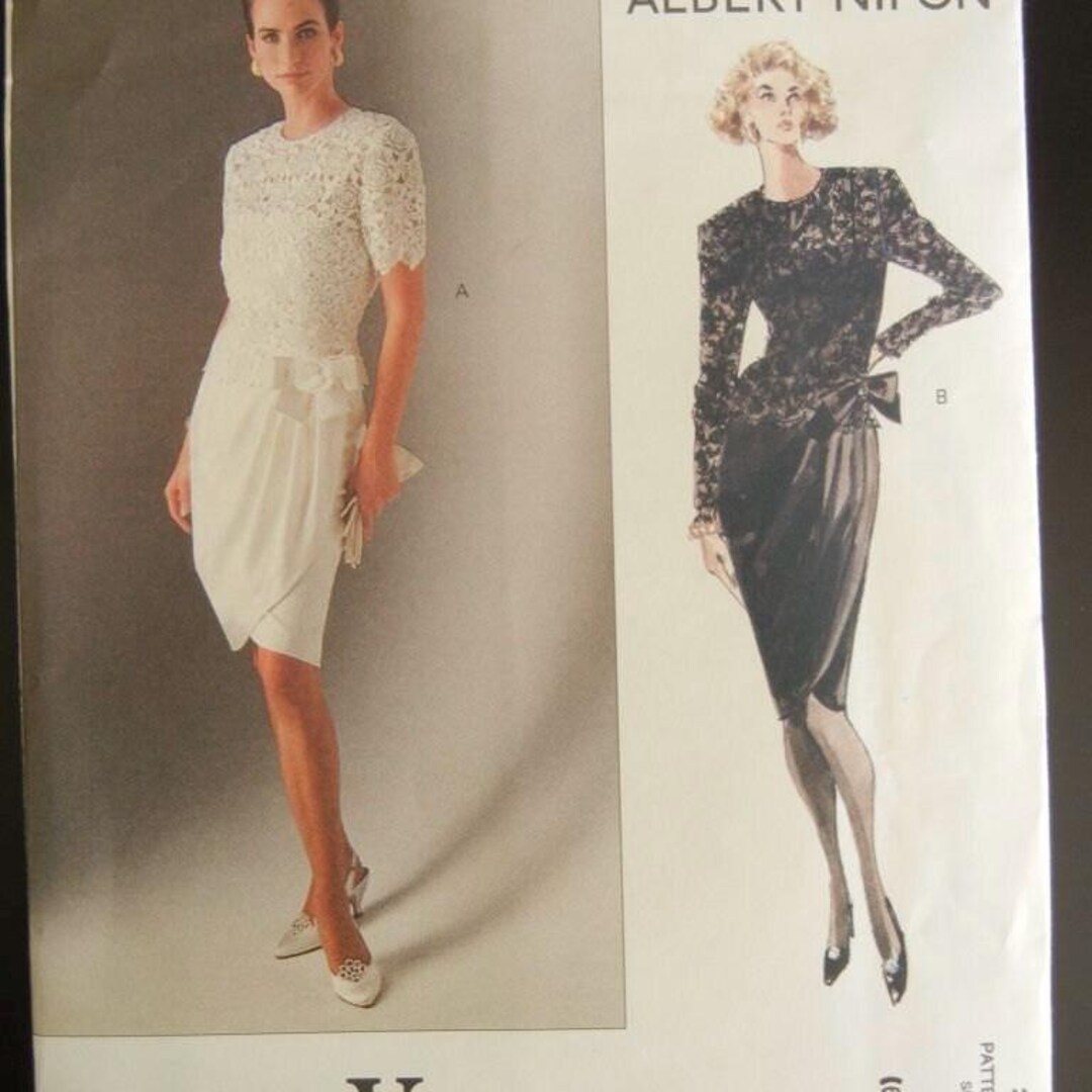 Vogue 2492 Vintage 90's Dress by American Designer Albert Nipon Size 6 ...