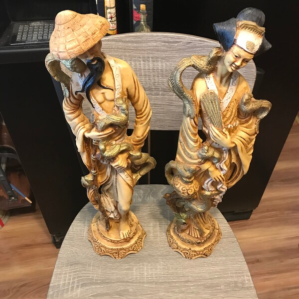 Art Deco Man and Woman Statue - Etsy