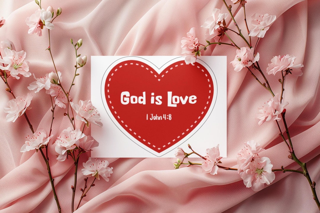 Valentines Day, Red Heart, God is Love, Cute Kiss-cut Stickers, 1 John ...