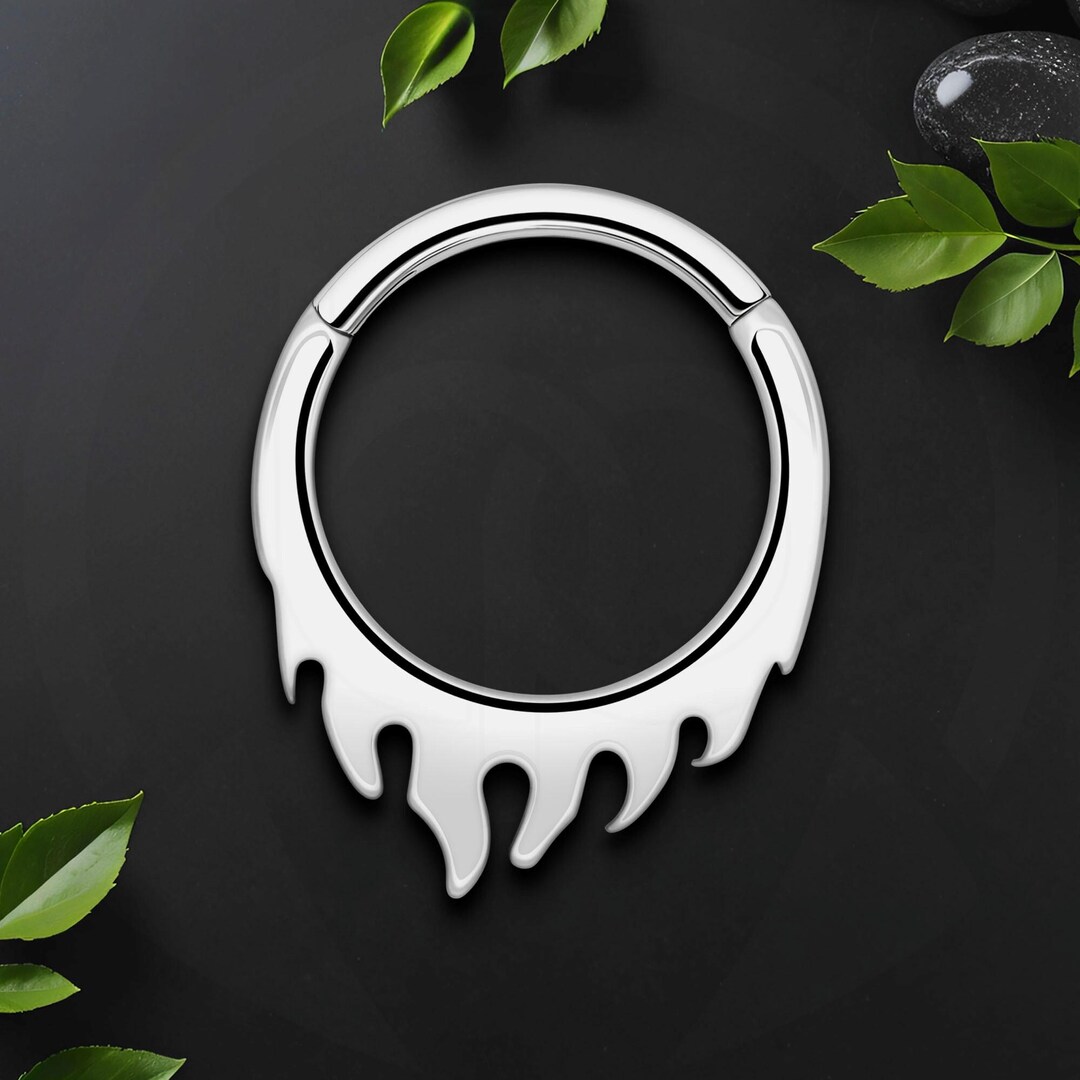 Titanium Clicker Ring in Flame Shape, Daith Jewelry, Piercing Ring ...