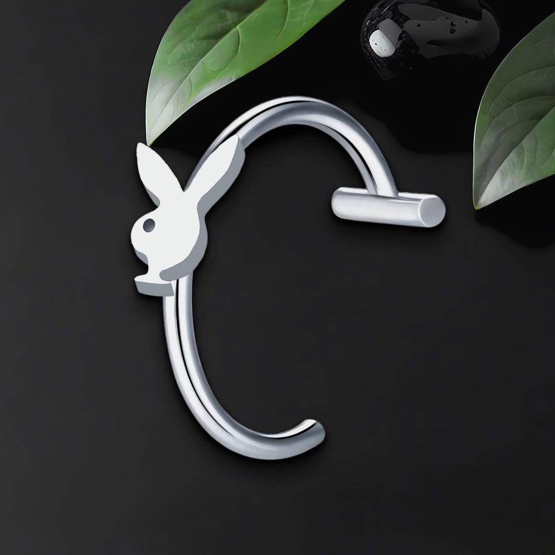 Surgical Steel Lip Ring With Cute Rabbit, Labret Body Jewelry, Faux Lip ...