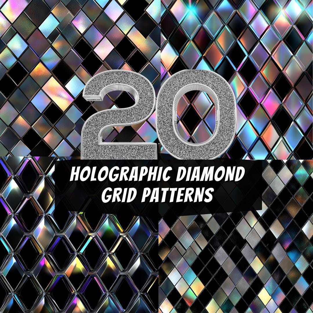 20 Holographic Diamond Grid Patterns - Etsy