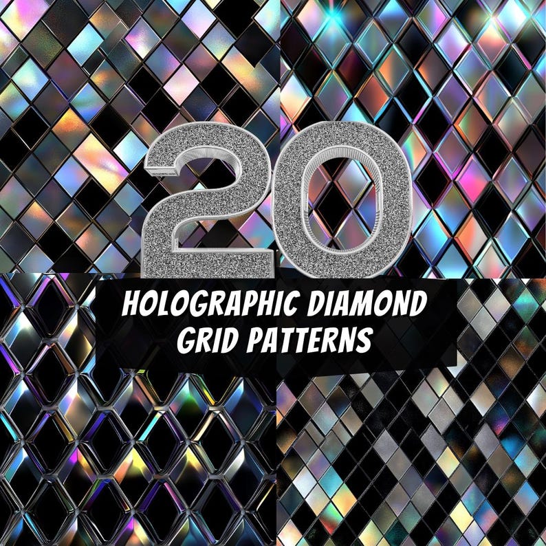 20 Holographic Diamond Grid Patterns - Etsy