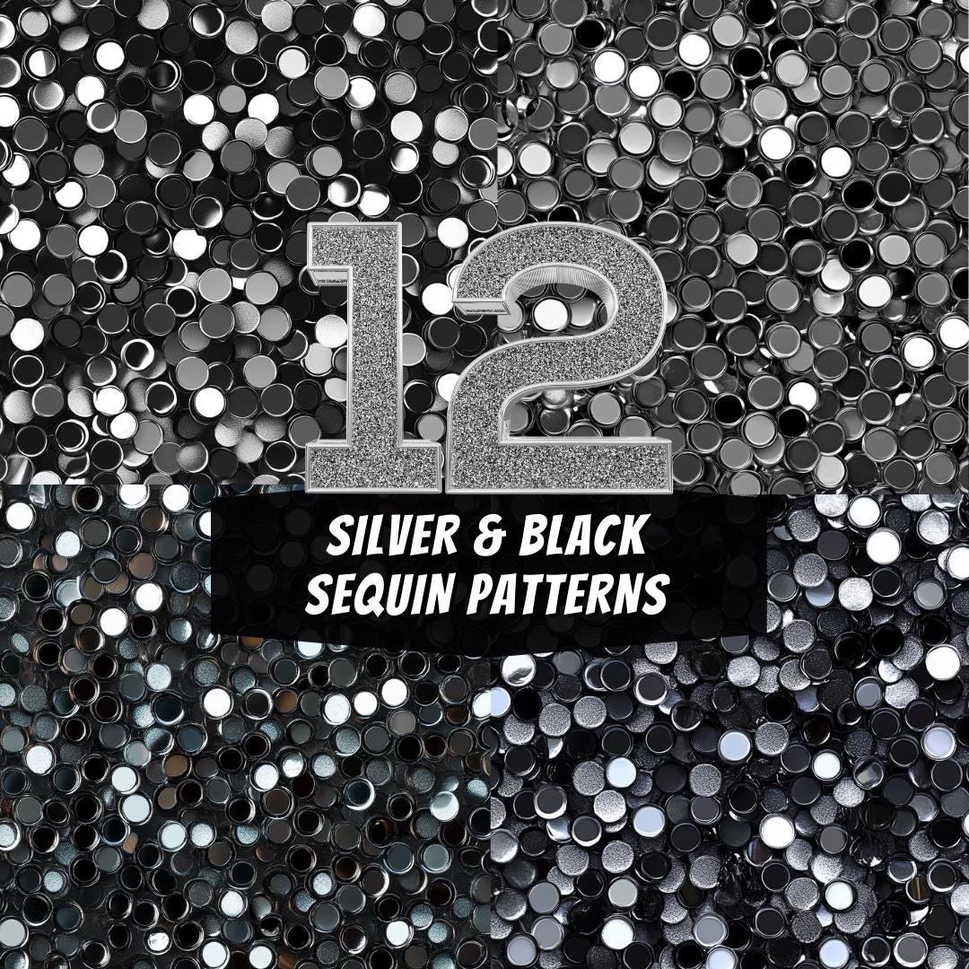12 Black and Silver Sequin Patterns - Etsy