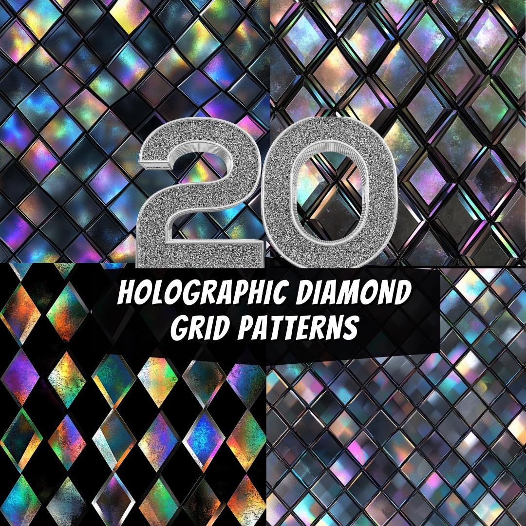 20 Holographic Diamond Grid Patterns - Etsy