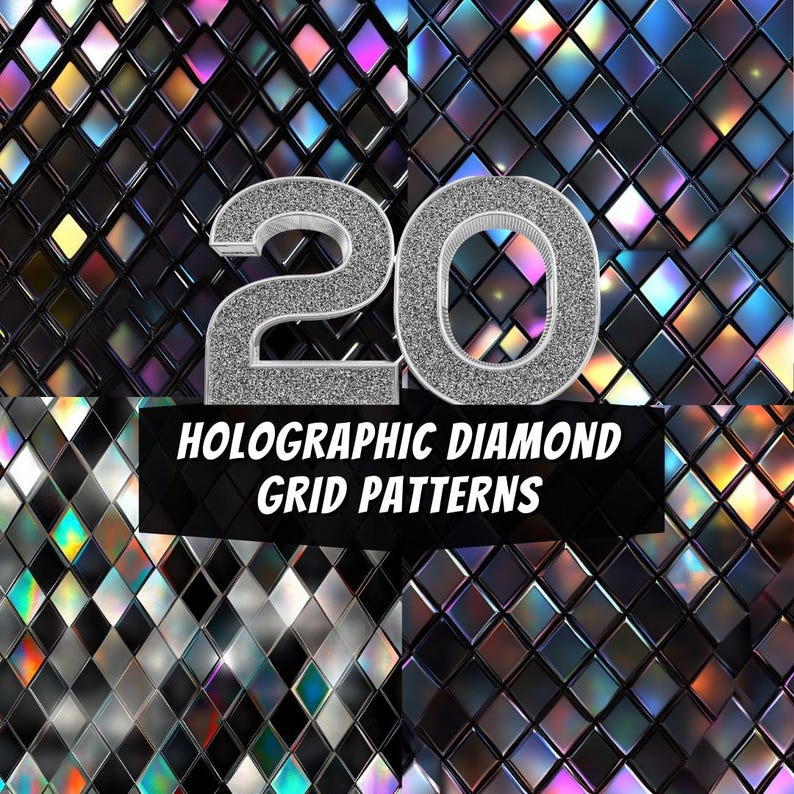 20 Holographic Diamond Grid Patterns - Etsy