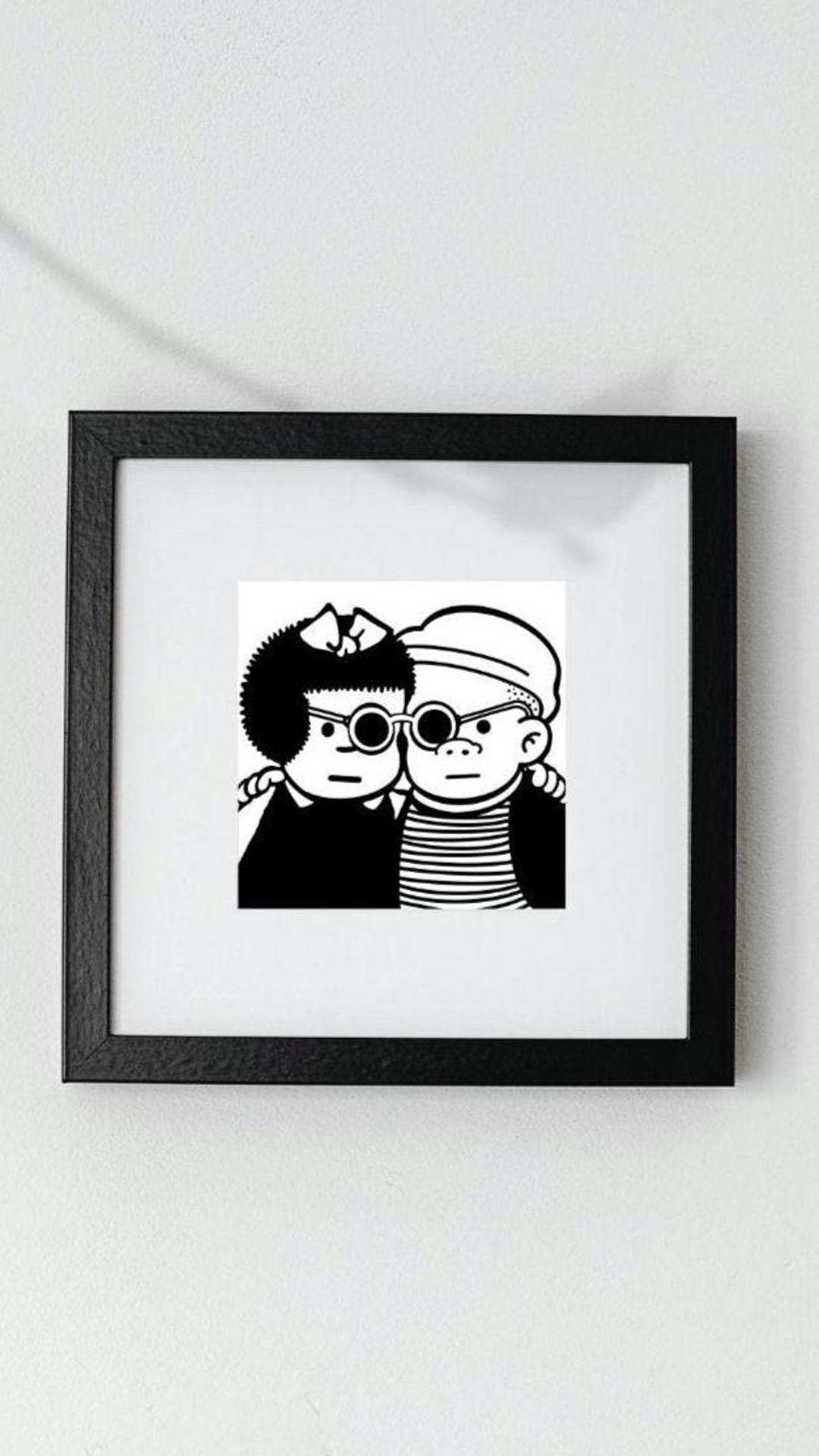 Nancy & Sluggo Charming Illustration of Two Friends Sharing Glasses ...