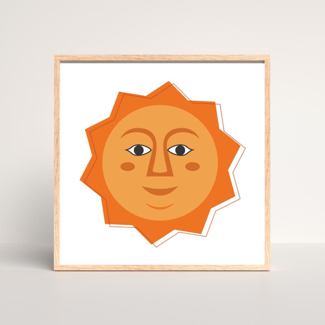 Sun & Moon Kid-friendly Art Print | Whimsical Celestial Wall Decor for ...