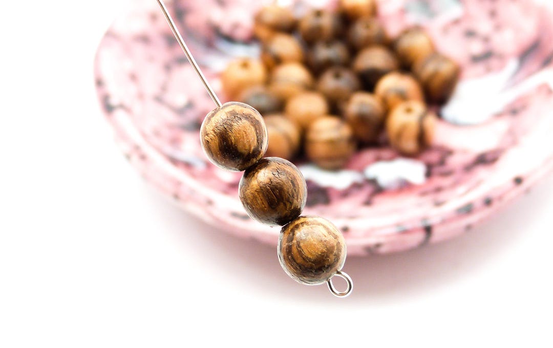 Italian Striped Walnut Wood Beads, Rosary Making (8mm, 60pc) - Etsy