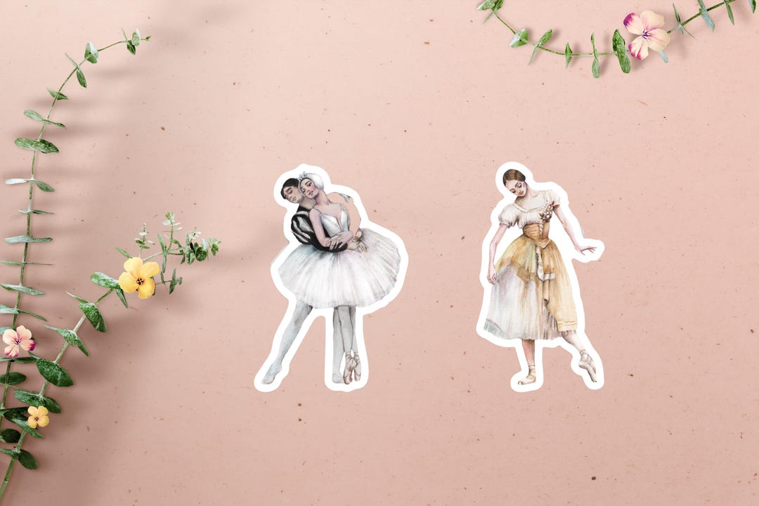 Ballet Stickers, Set of 2 Stickers, Ballerina Decals, Christmas Gift ...