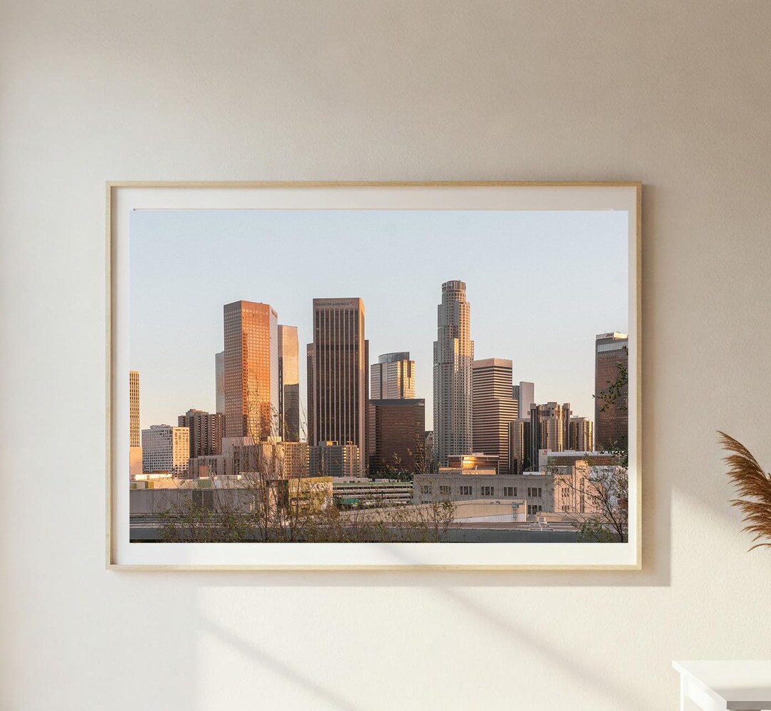 Los Angeles Photography Skyline, DTLA, Los Angeles Decor, Boho Print ...
