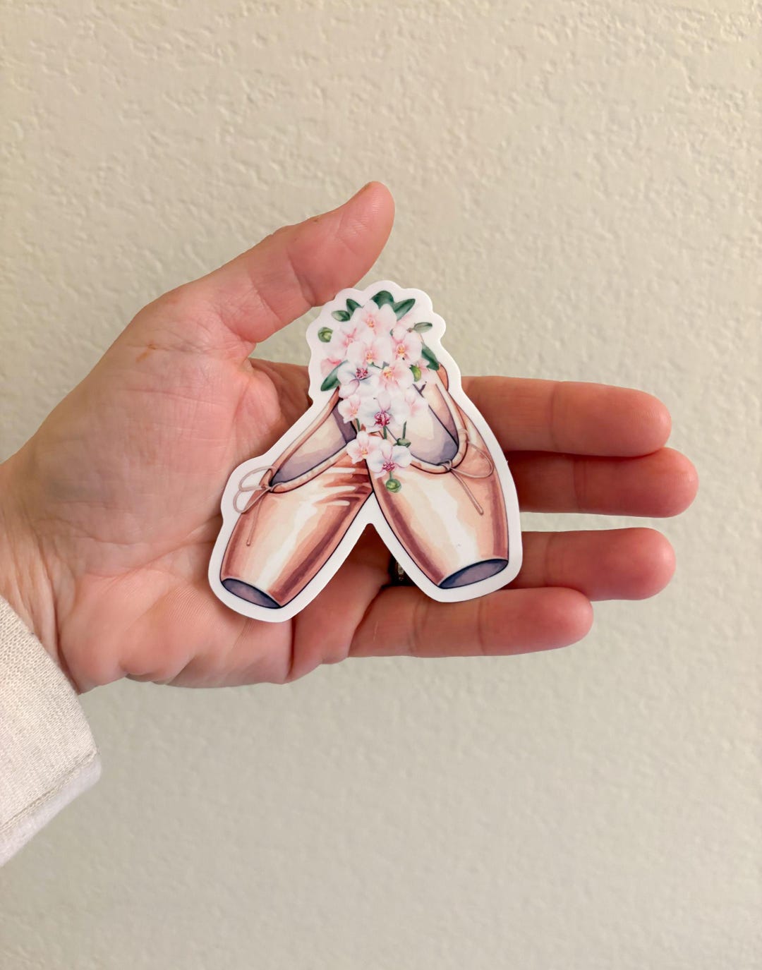 Ballet Pointe Shoes Sticker, Gift for Ballerina, Flowers Ballet Shoes ...